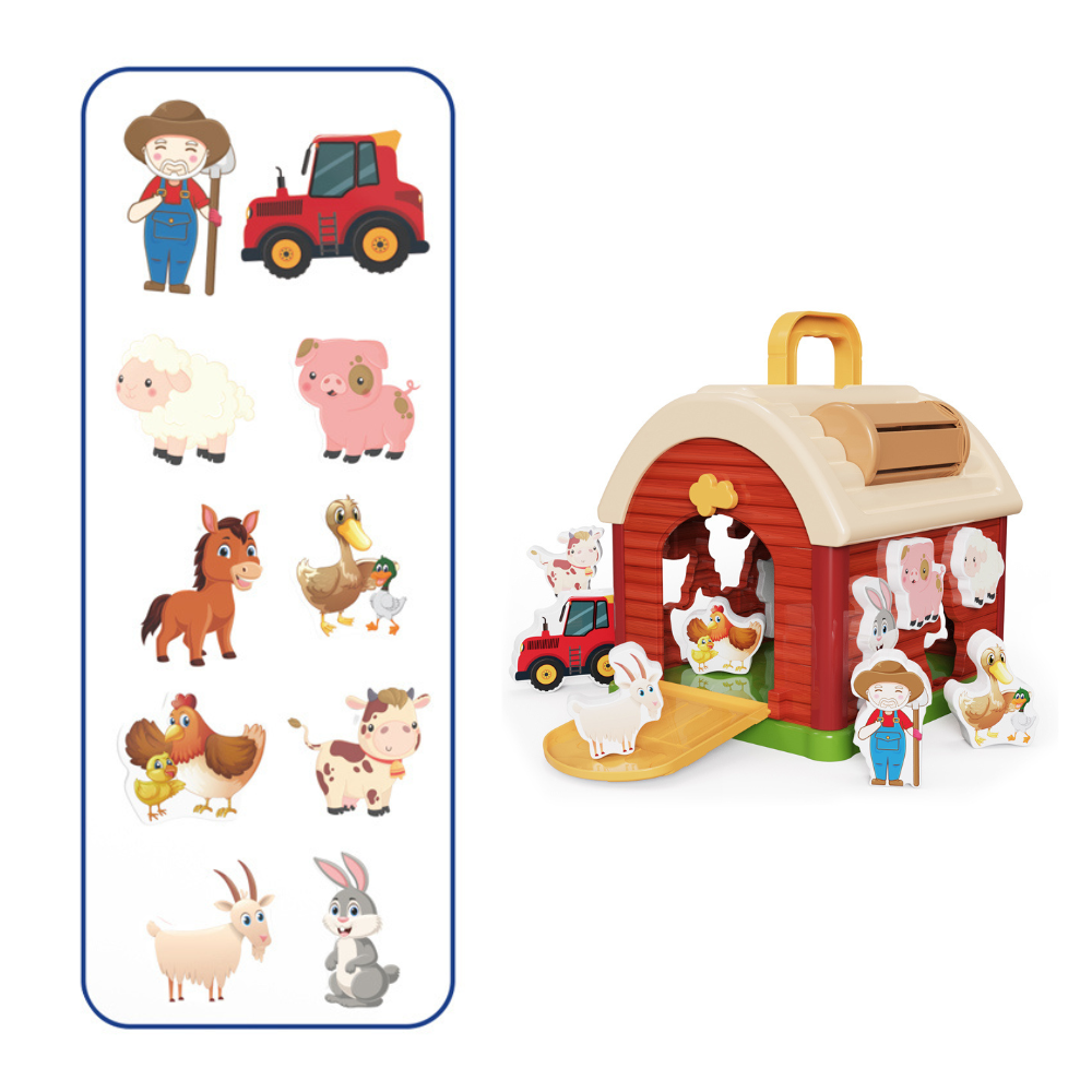 Cogo - Farm Animals Shape Sorter - 11 Pieces - BrainPlay