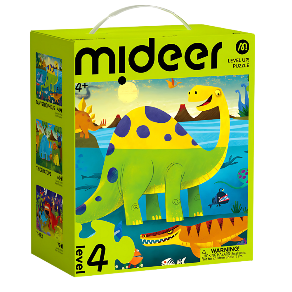 Mideer - Level Up Puzzles - Level 4: Dinosaur's World 48-72pcs - BrainPlay
