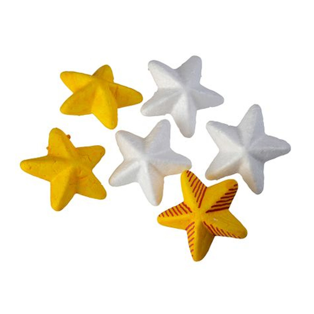 Anthony Peters - Polystyrene Star Shapes: 20 Pieces (60mm) - BrainPlay