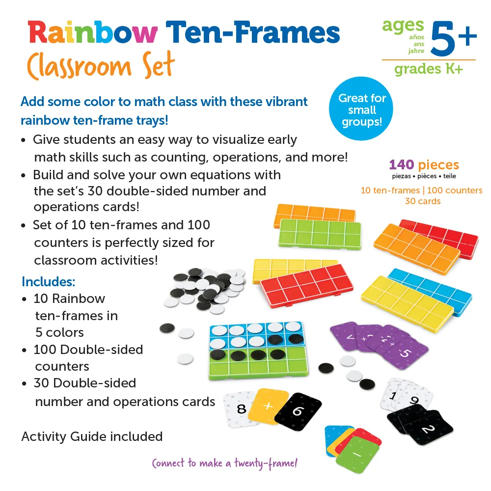 Learning Resources - Rainbow Ten-Frames Classroom Set - BrainPlay