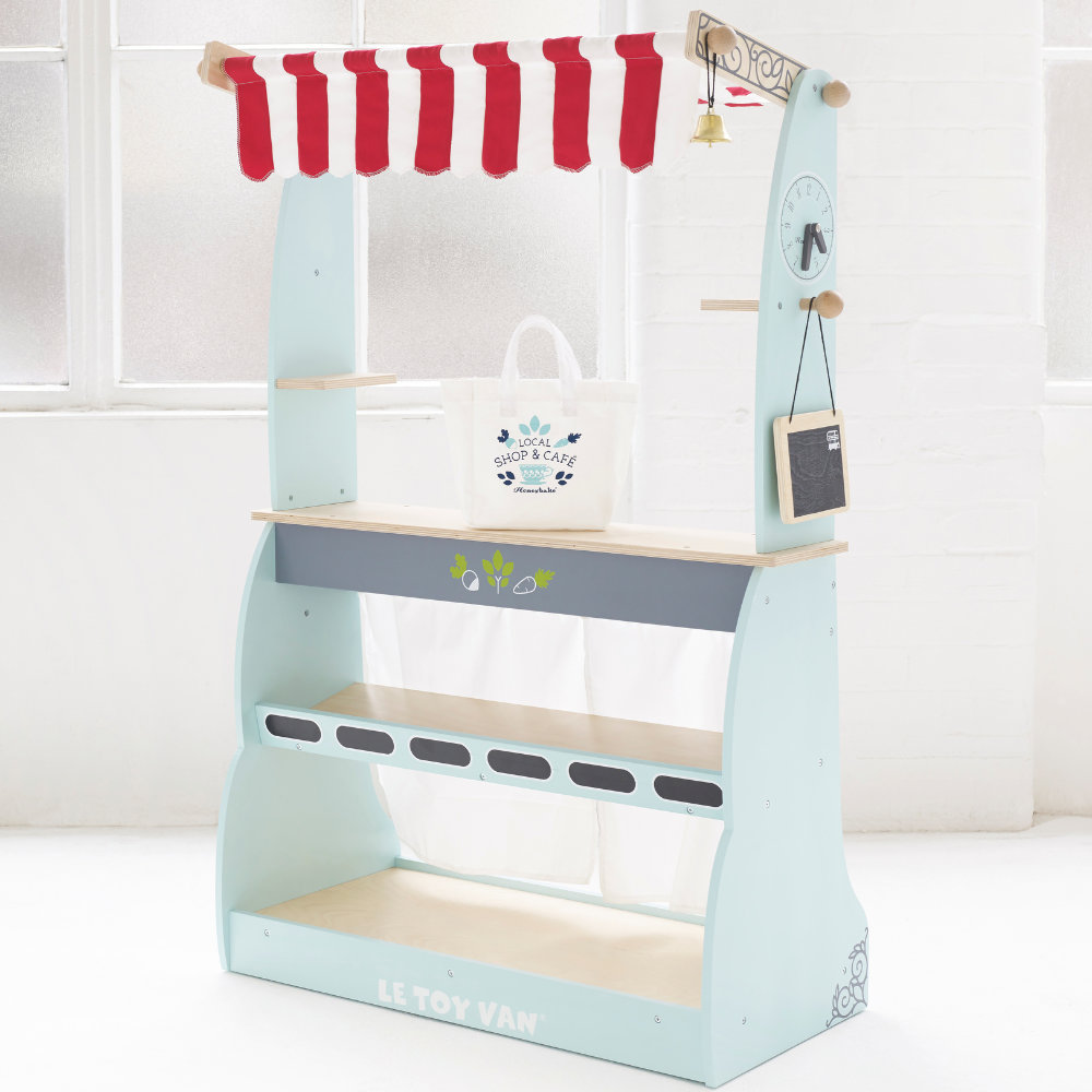 Le Toy Van - Pretend & Play - Wooden Shop & Cafe Market Stand - BrainPlay