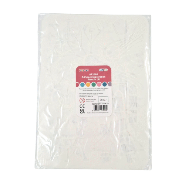 Anthony Peters - A4 Space Exploration Stencils - 4pcs - BrainPlay