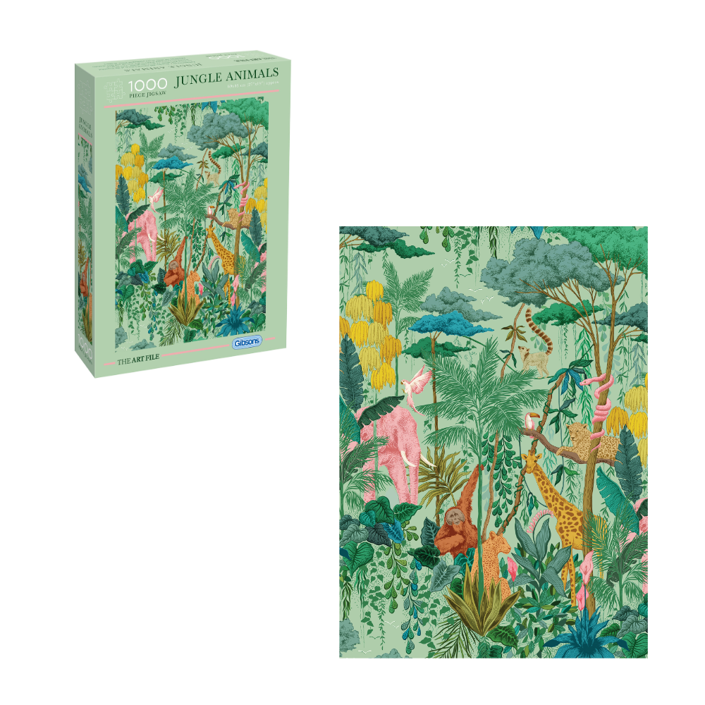 Gibsons - The Art File: Jungle Animals - 1000 Piece Jigsaw Puzzle ...