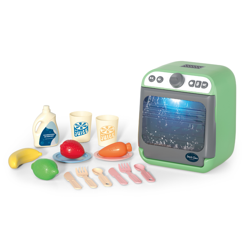 Pretend & Play Dishwasher Set with Sound, Lights & Accessories - Green ...