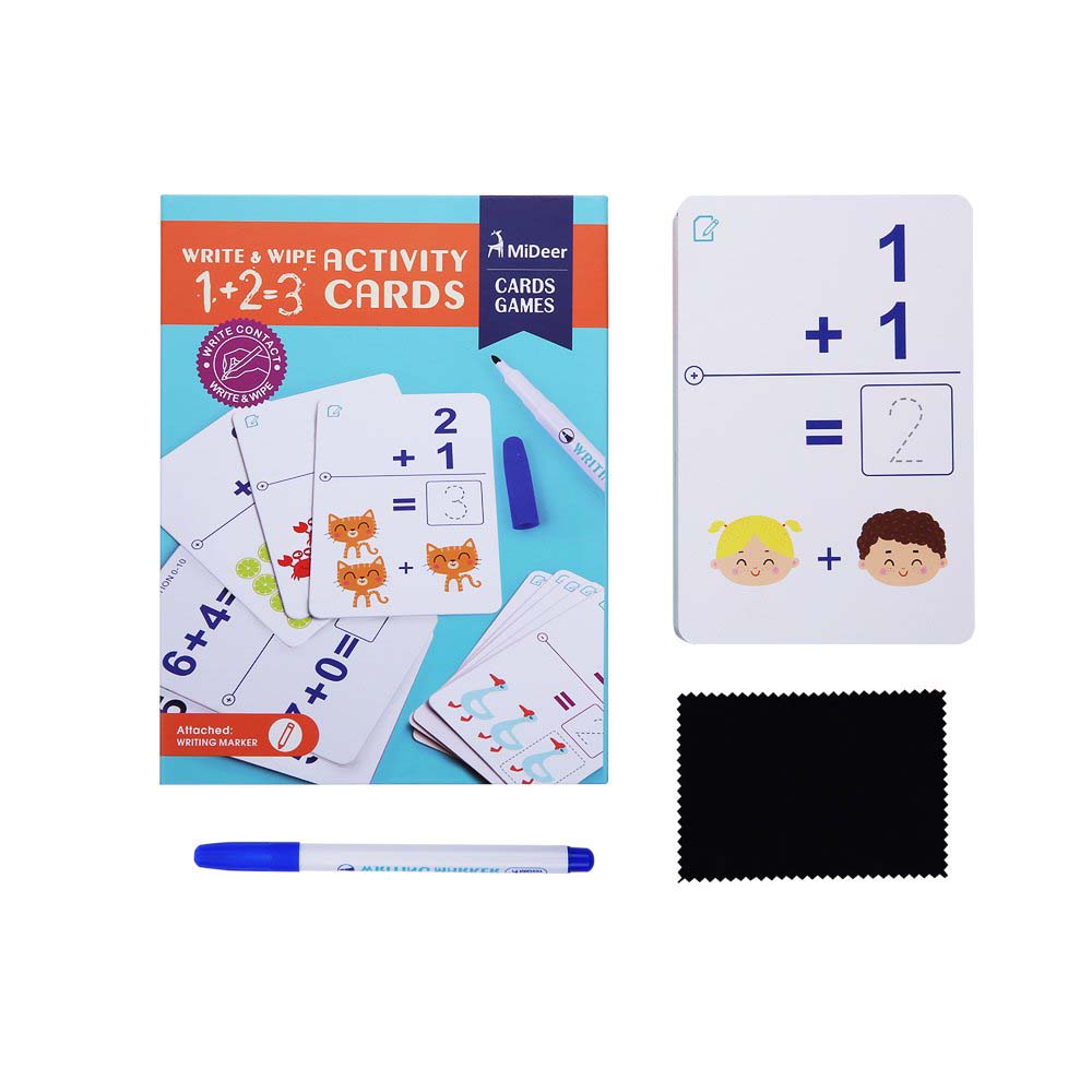 Mideer - Write & Wipe Cards - Addition - BrainPlay