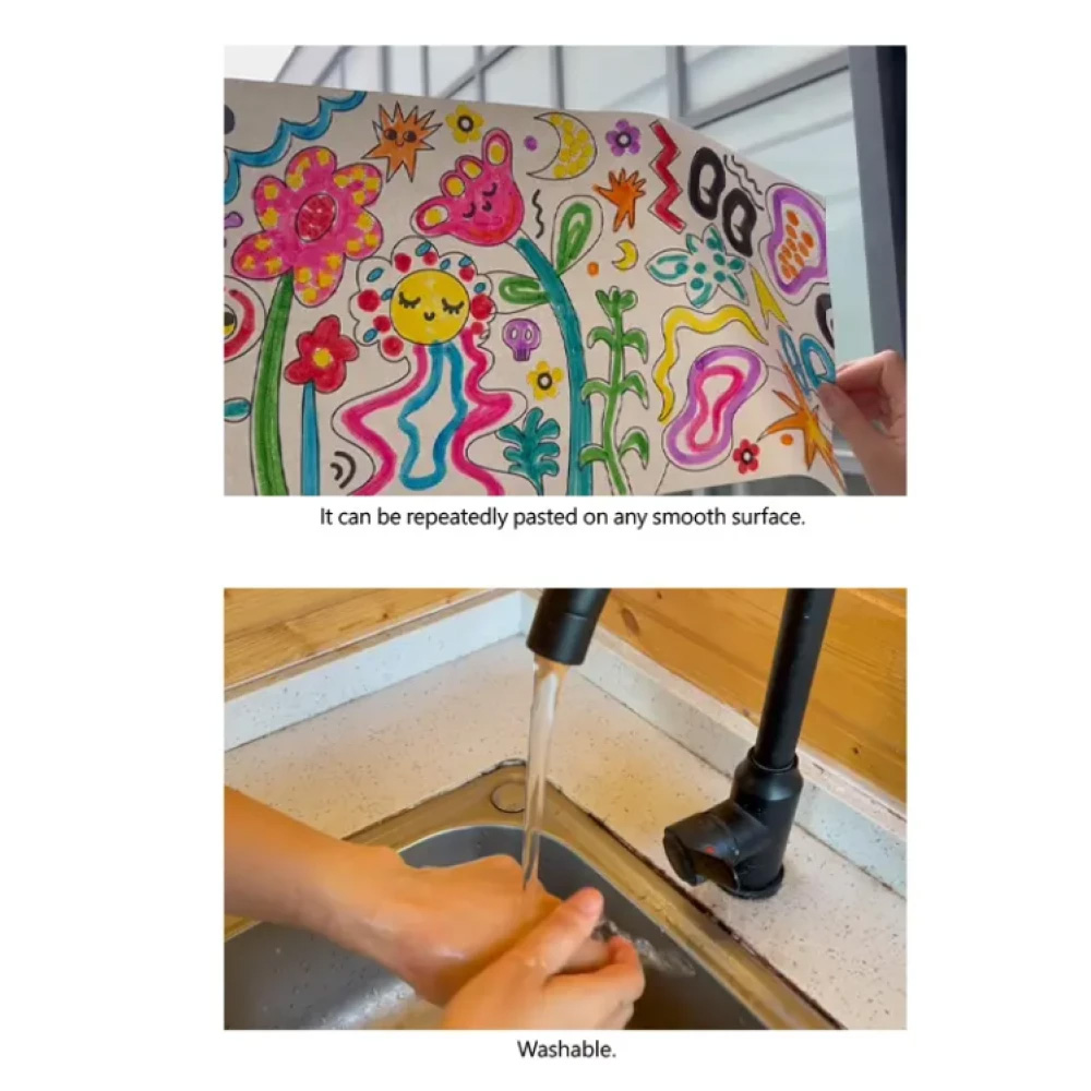TookyToy - 2-in-1 Dot Art Painting Kit and Colouring Roll: 10 Colours ...