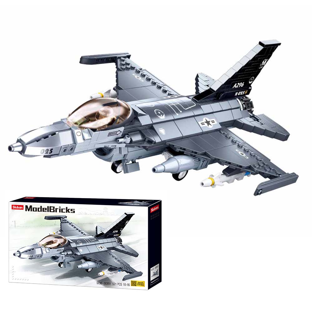 Sluban - Model Bricks - F-16C Falcon Fighter - 521pcs - BrainPlay