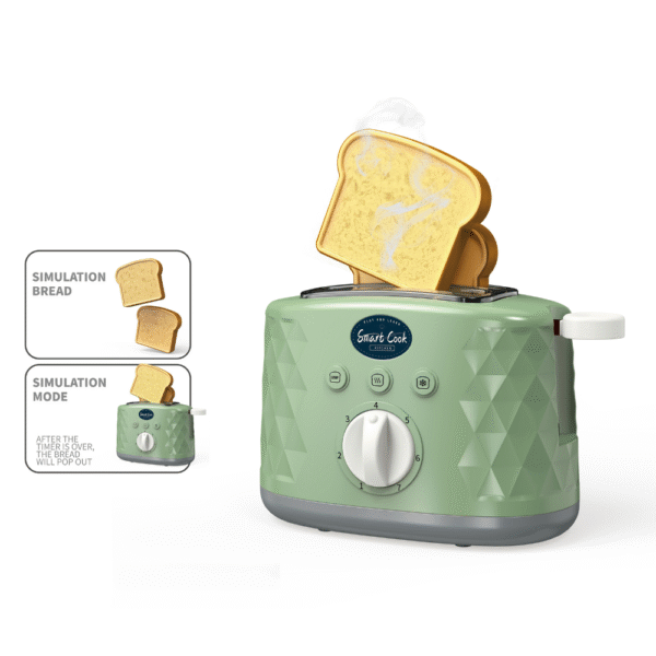 Pretend & Play Pop-Up Toaster Set with Timer - Green - BrainPlay