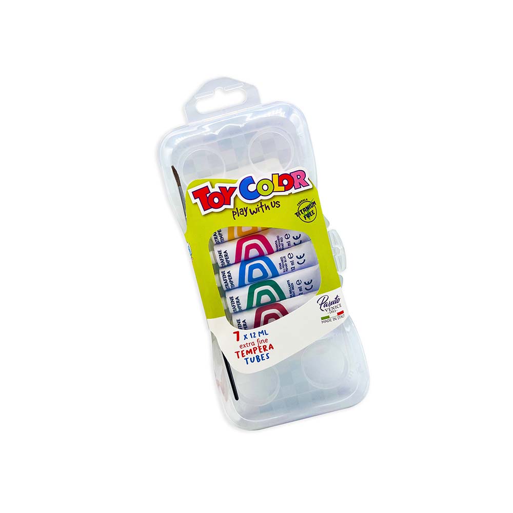 Toy Color - Tempera Paint Tubes Set 7 x 12ml - Non-Toxic Water-Based ...