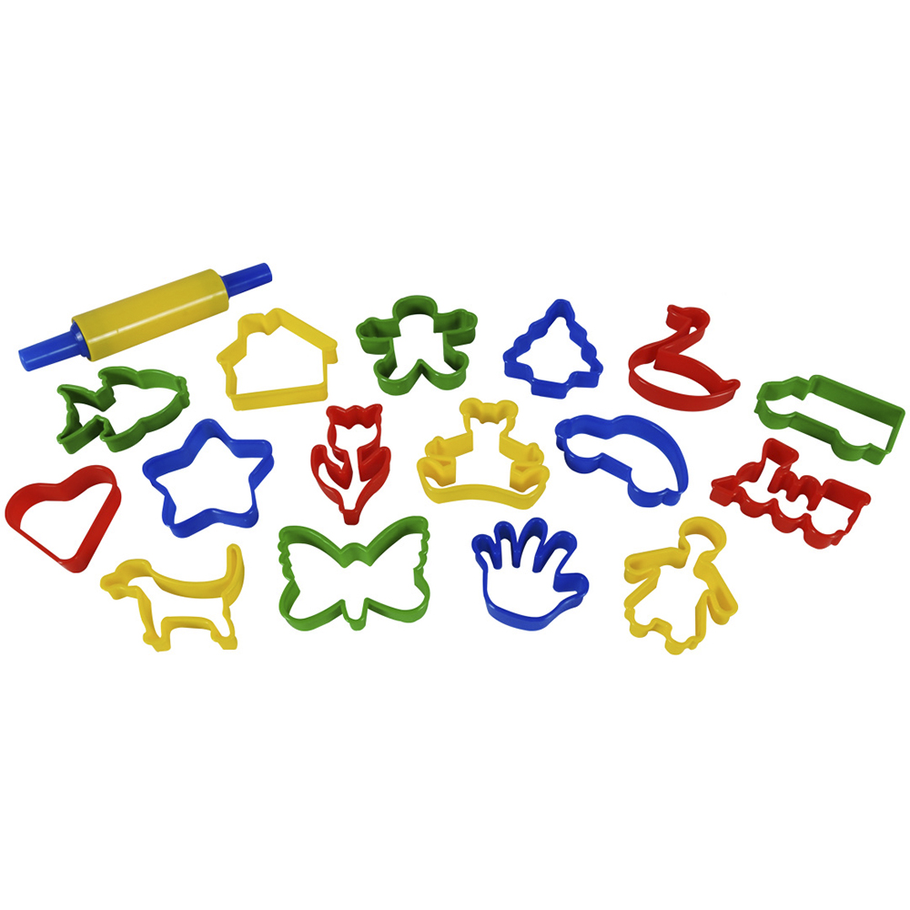 Greenbean - Large Cookie Cutter & Rolling Pin Set - 17pcs - BrainPlay