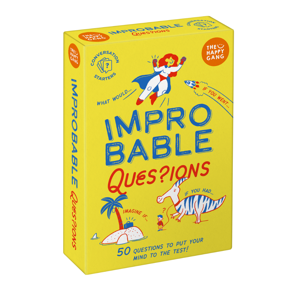 The Happy Gang - Improbable Questions - Conversation Starter Cards ...