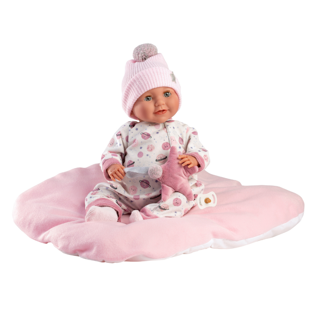 Llorens - Baby Girl Doll with Clothing & Cushion: Heidi - 42cm - BrainPlay