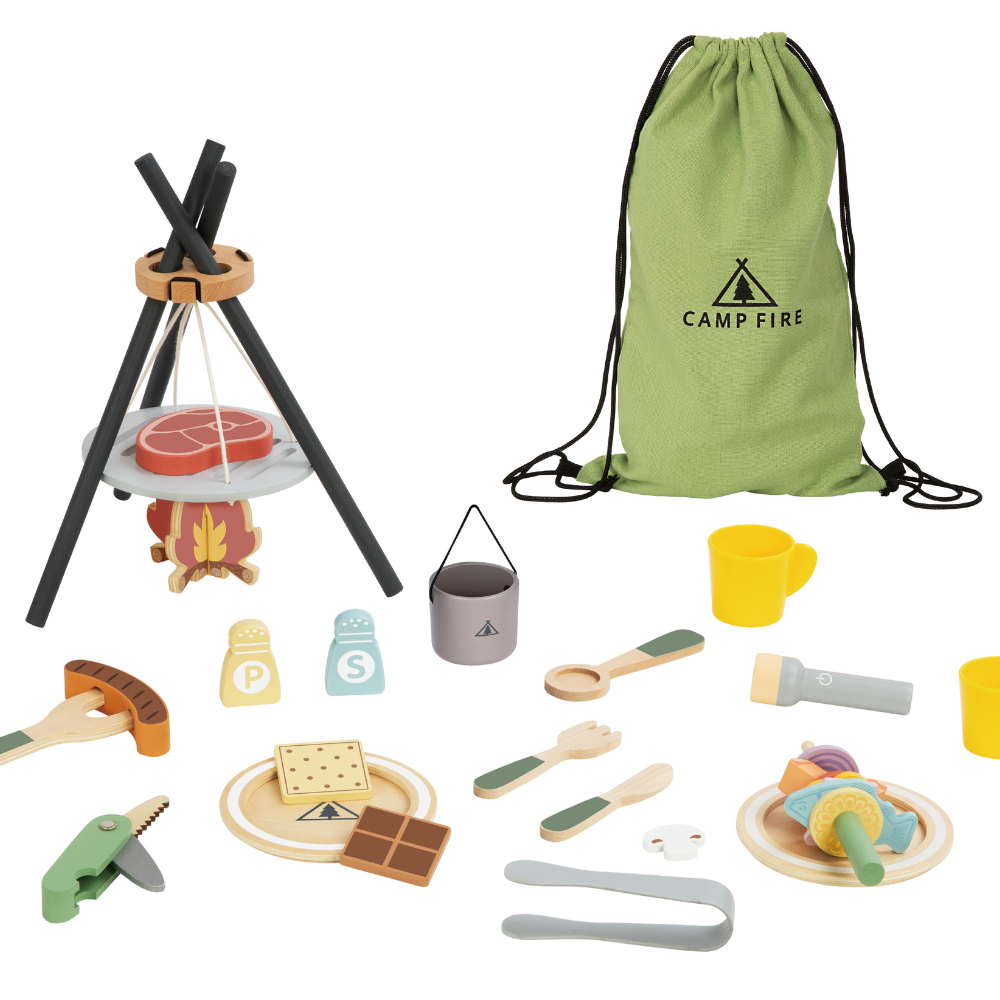 Pretend Play Cooking By The Campfire Toy Set - BrainPlay