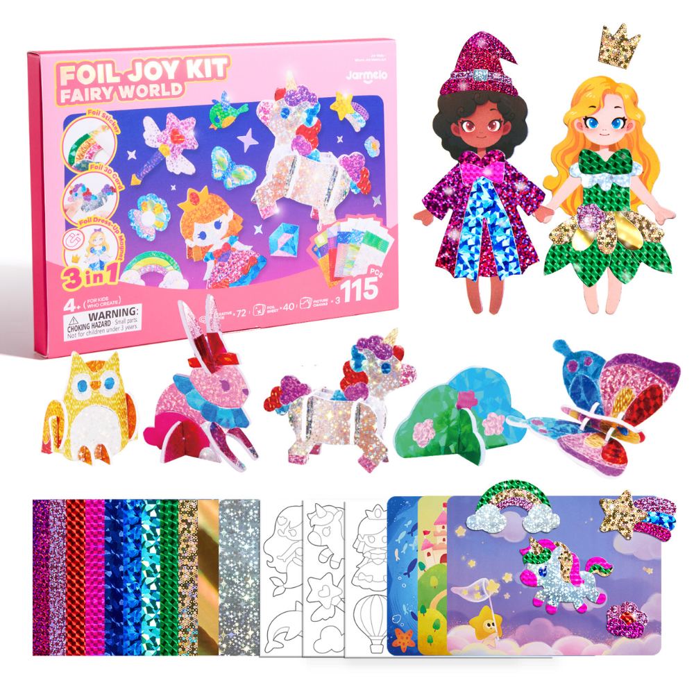 Foil Arts & Crafts Set - Peel & Stick Activity - BrainPlay