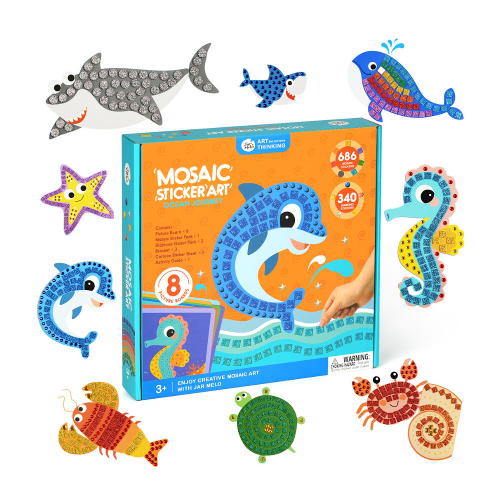 Mosaic Sticker Art Kit - Ocean Journey Animal - BrainPlay